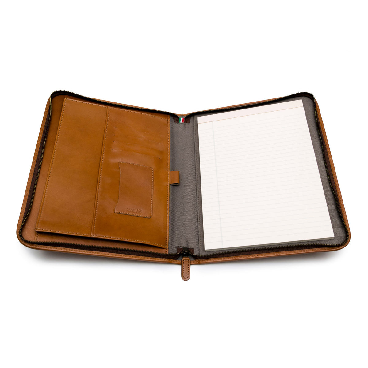 Personalized Zip Leather Portfolio Case | Maruse
